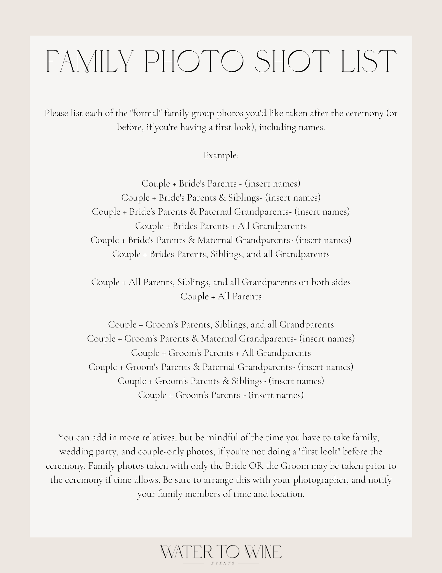 How to Create a Wedding Shot List Your Photographer Won't Hate